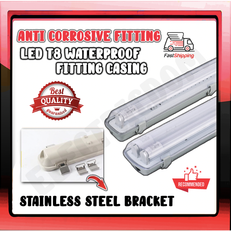LED T8 2FT/4FT Stainless Bracket Anti Corrosive Fitting Weatherproof ...