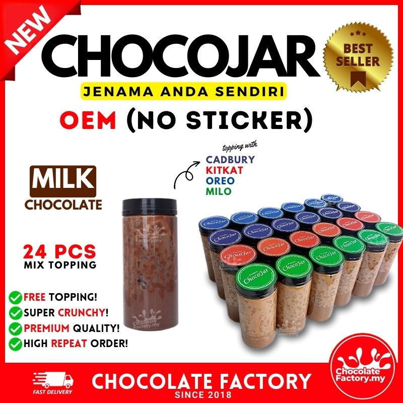 [BORONG/24pcs/400ml] Chocojar Premium Milk Chocolate | Viral/ Tanpa ...