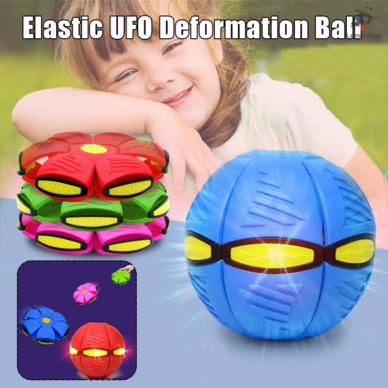 UFO Flying Ball Viral Flat Throw Disc Saucer With LED Light Magic Ball ...