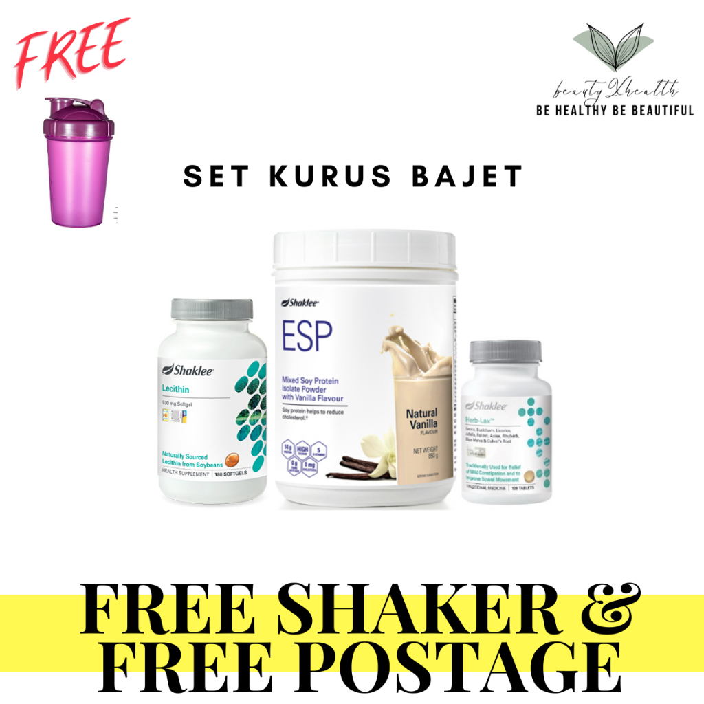 SET KURUS SHAKLEE PREMIUM FREE GIFT SHAKER (ESP + lecithin + herb lax ...