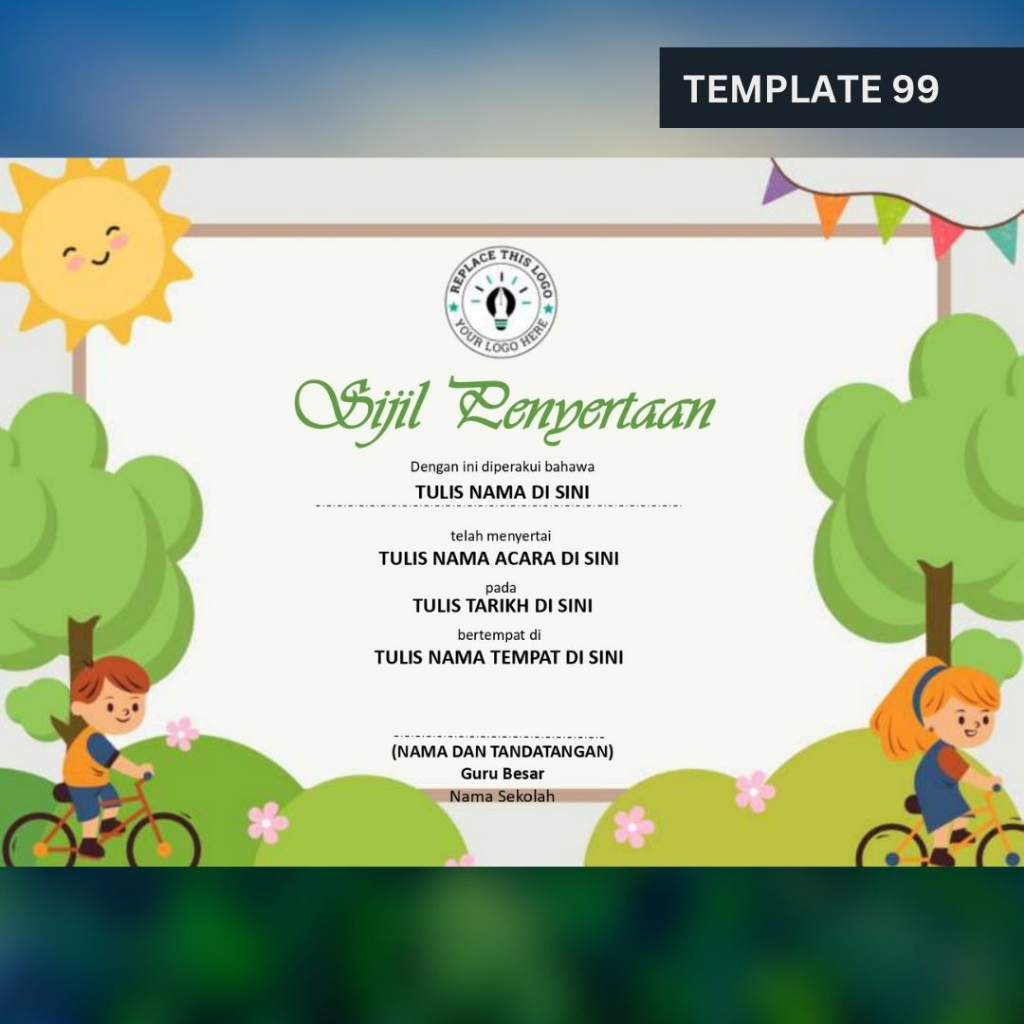 [Powerpoint] Template Sijil Certificate Template Editable Powerpoint ...