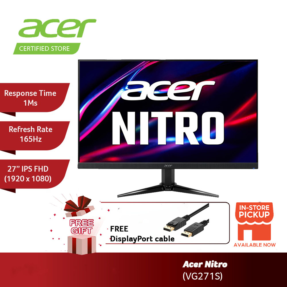 Acer NITRO ( VG271S / VG271 ) 27" IPS FHD 165Hz 1Ms AMD FreeSync / G ...