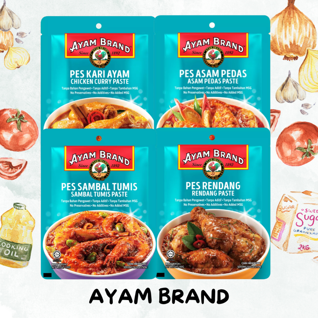Ayam Brand Pes Kari Ayam/Asam Pedas/Sambal Tumis/Rendang 180g | Shopee ...