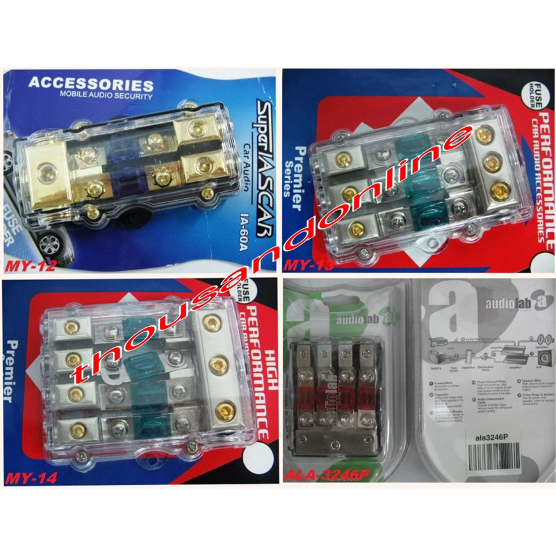 ANDROID BOX DRILL BATTERY POWER BOX CAR 60A AUDIO FUSE HOLDER 1 TO 1/2/3/4 POWER DISTRIBUTION ...