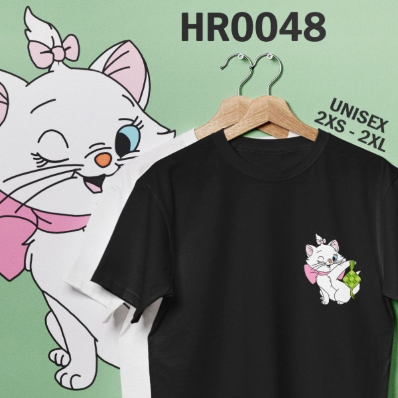 MARIE WHITE CAT BAJU RAYA MURAH KUNING PUTIH T SHIRT KARTUN KETUPAT ...