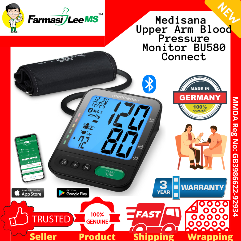 Medisana BU 580 Connect Automatic Blood Pressure Monitor (3 years ...