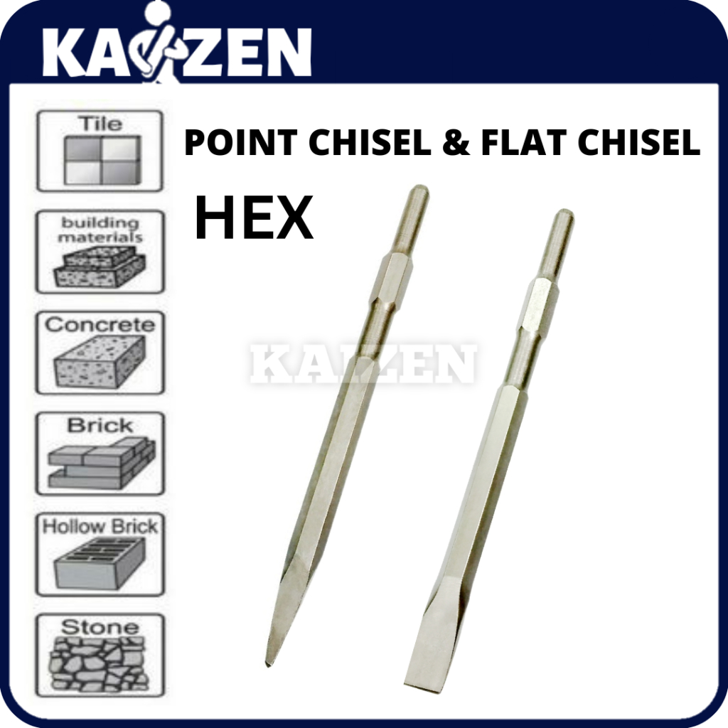 Hex Point Chisel / Flat Chisel (30x410mm / 17x280mm) | Shopee Malaysia
