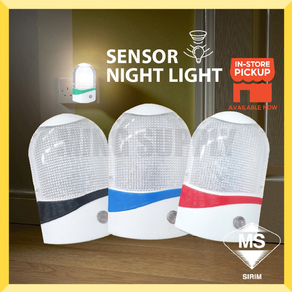 MS_ SIRIM LED Sensor Night Light White Green 3 Pin UK Plug Bedroom ...