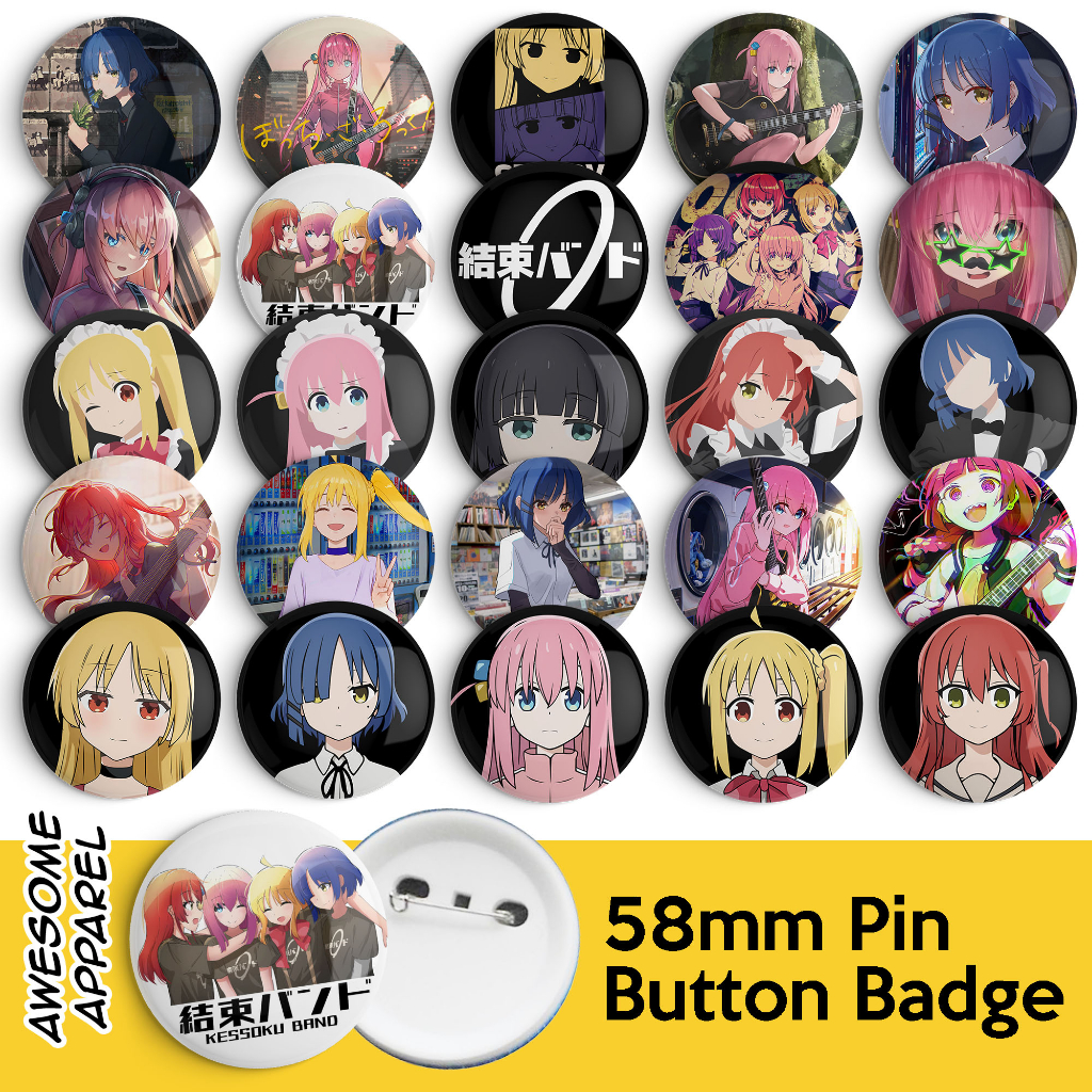 Bocchi The Rock Anime Designs 58mm 44mm Button Badge with Pin (Z504 ...