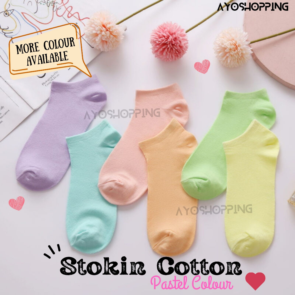 STOKIN MATERIAL COTTON WARNA WARNI SELESA SEJUK STYLE UNISEX | Shopee ...