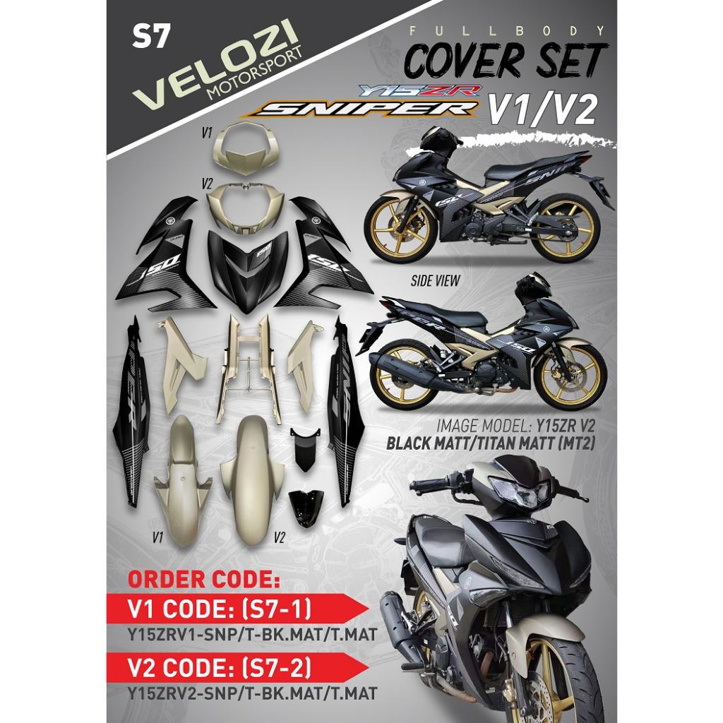 YAMAHA Y15ZR V1 V2 SNIPER EXCITER MOVISTAR Body Cover Set Tanam Sticker Stripe Strike Y15 Y Suku ...