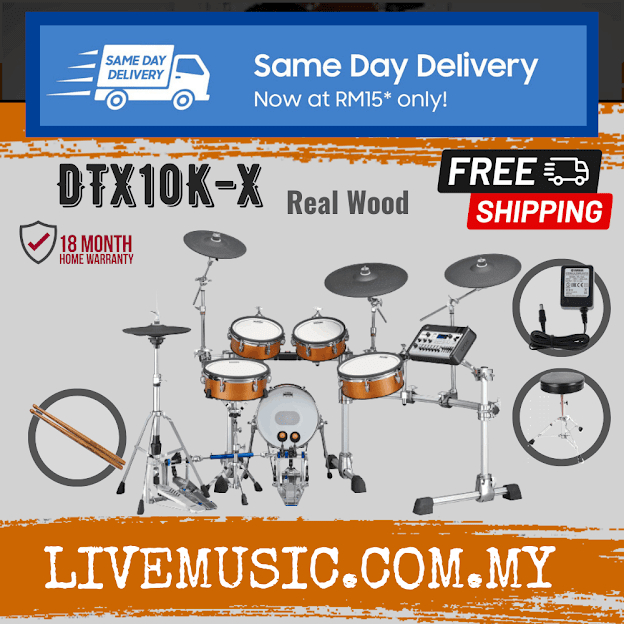 Yamaha DTX10KX-RW Electronic Drum Set With Amplifier - Real Wood ...