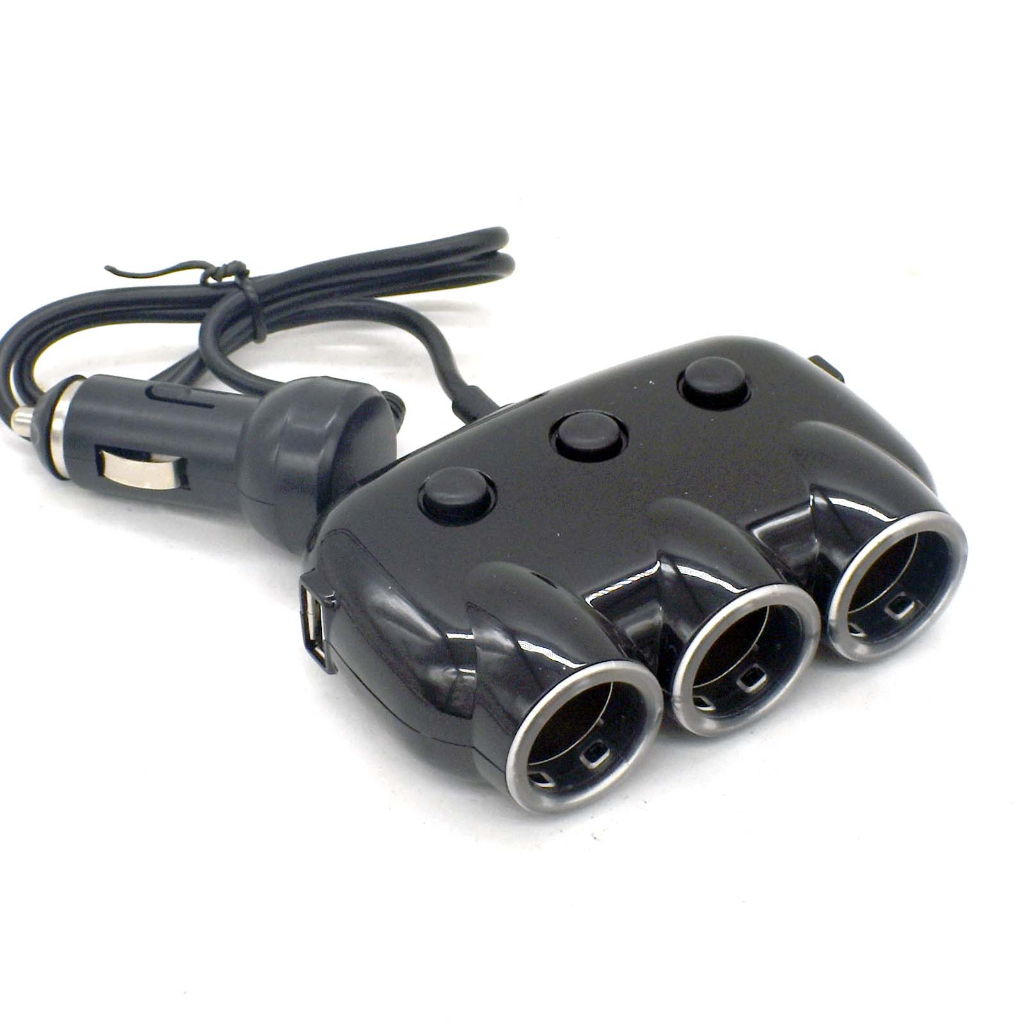 Car Sockets 3 USB 2 Charger Socker Adapter extension 1 to 3 splitter ...