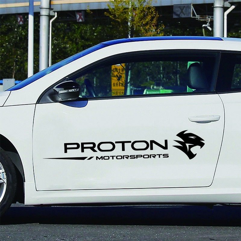 [Ready Stock]K509# 2 Sides PROTON Motorsport Body Stripes Vinyl Decal ...