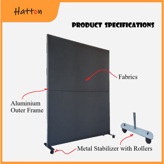 Hatton Mobile Partition Panel With Roller Caster | Wheels | Movable ...