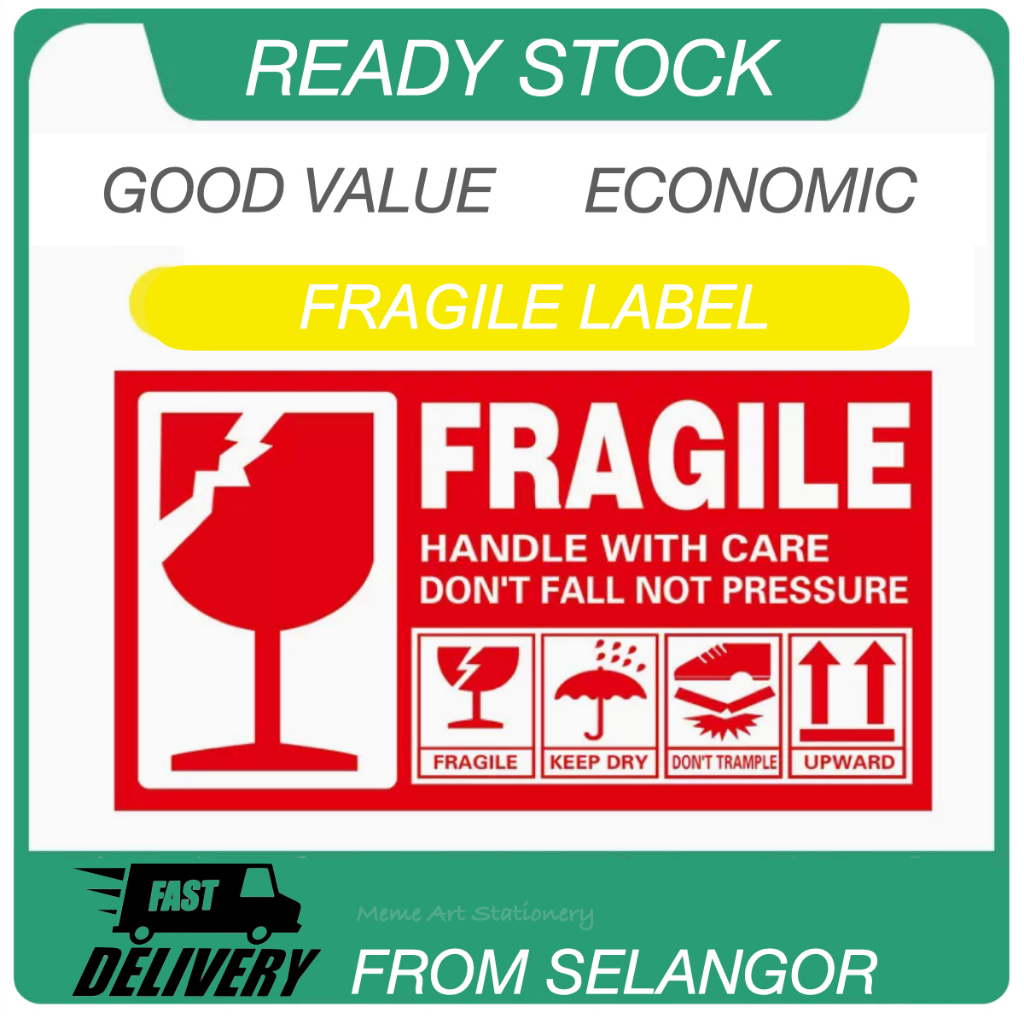 MEME Fragile Sticker Courier Bag Parcel Bag Instruction Adhesive ...