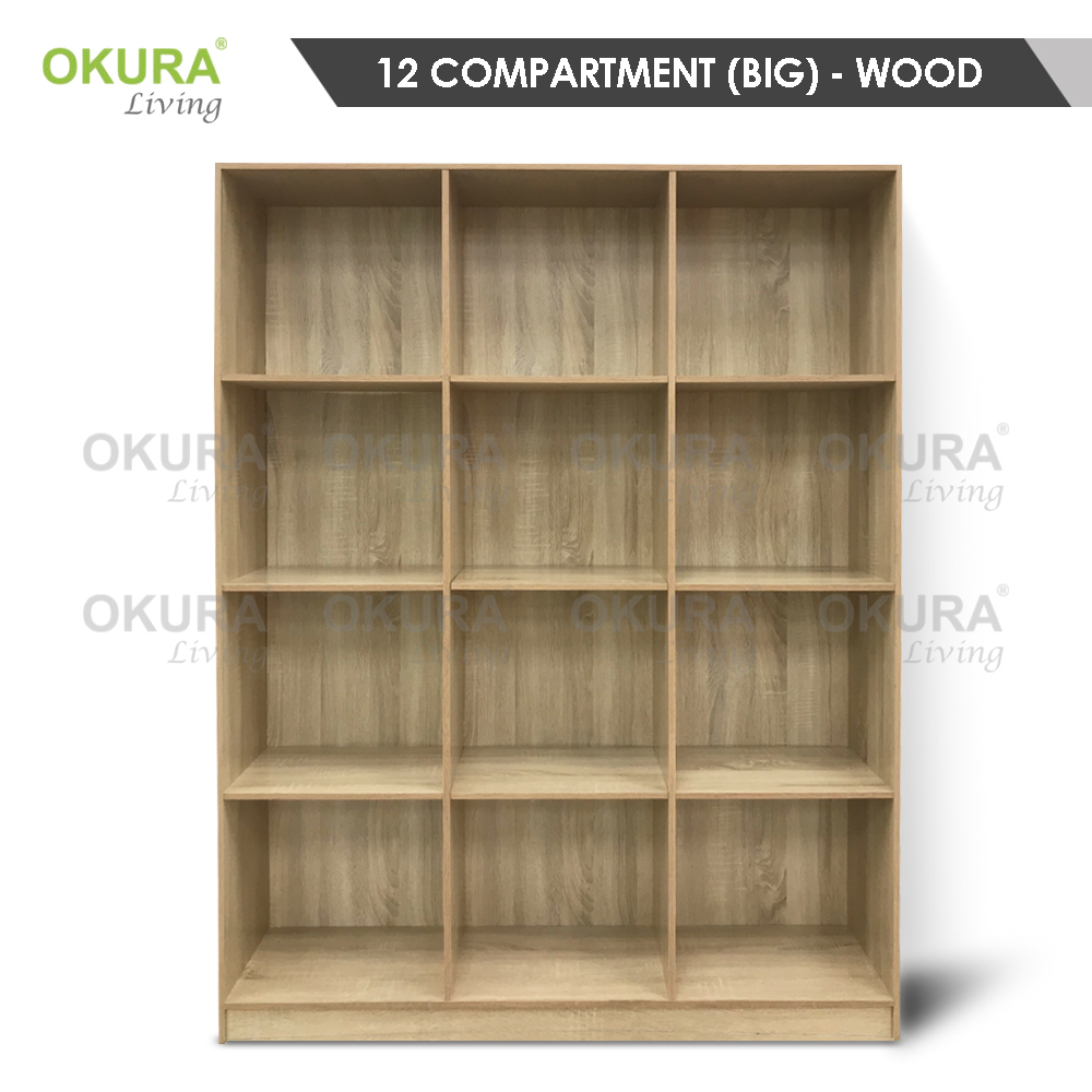 OKURA 12 Compartments Multipurpose Storage Book Shelf File Cabinet ...