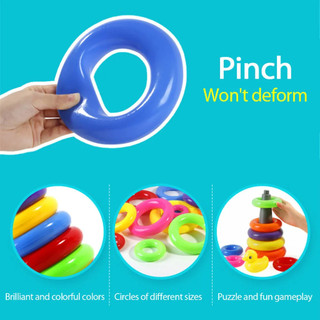Rainbow Stacking Rings Toys for Baby Toddler Puzzle Toss Ring Toy ...