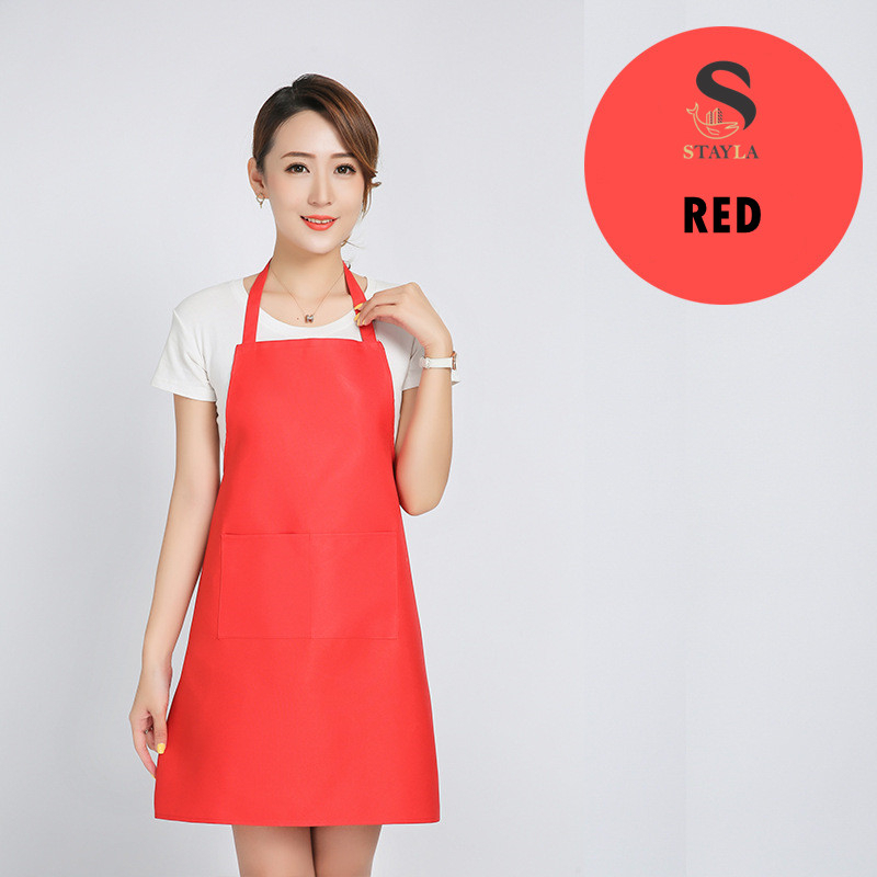 【Plain Colour Apron】 Hang Neck Apron with Front Pocket / Apron Dapur ...