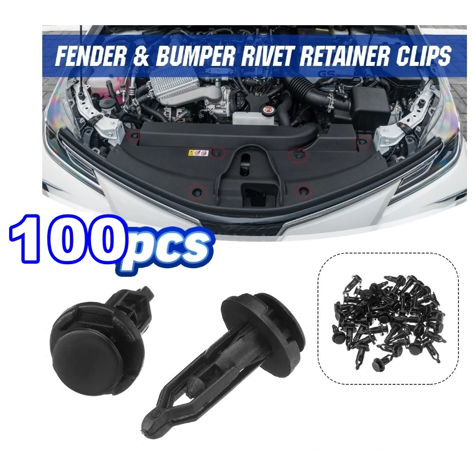100pcs Car Clip Bumper Fender Clip Vios Camry Altis Alphard Vellfire ...
