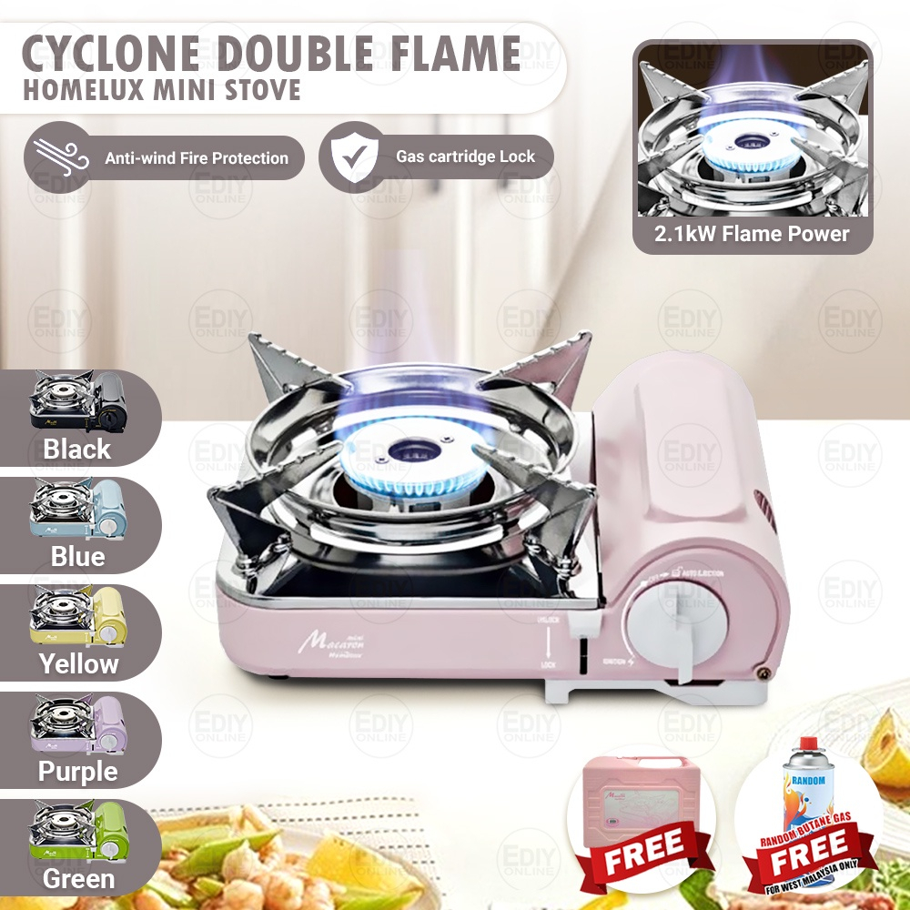 HOMELUX Macaron Mini Portable Gas Cooker Stove Outdoor BBQ Camping ...