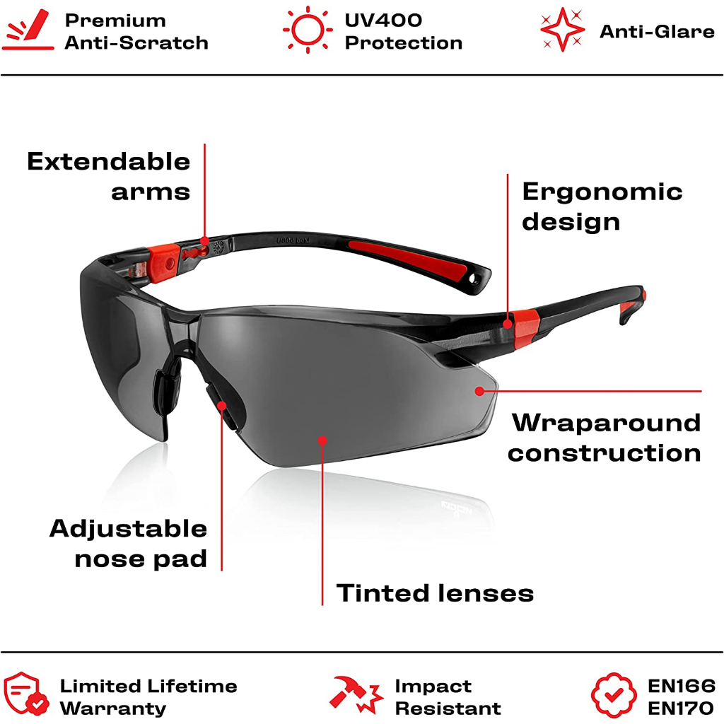 NoCry Safety Sunglasses with Green Tinted Wraparound Lenses; Tinted ...