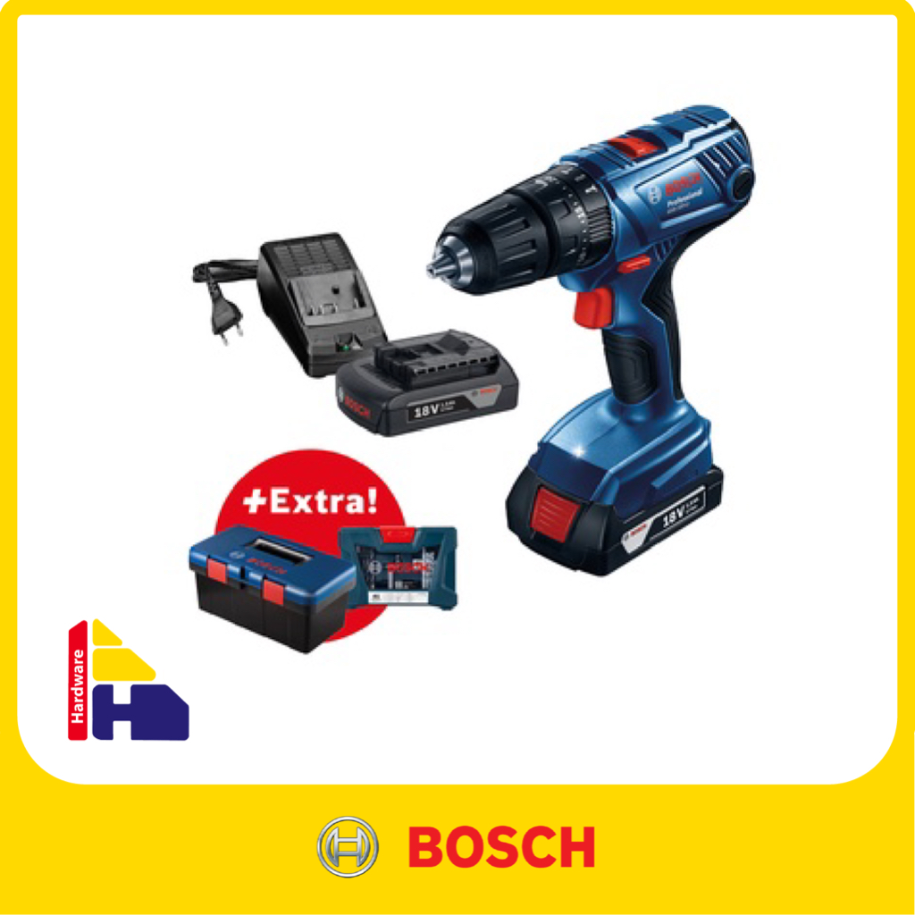 Bosch Cordless combi GSB 180-LI + 2 x 1.5 Ah batteries + 41 pcs ...