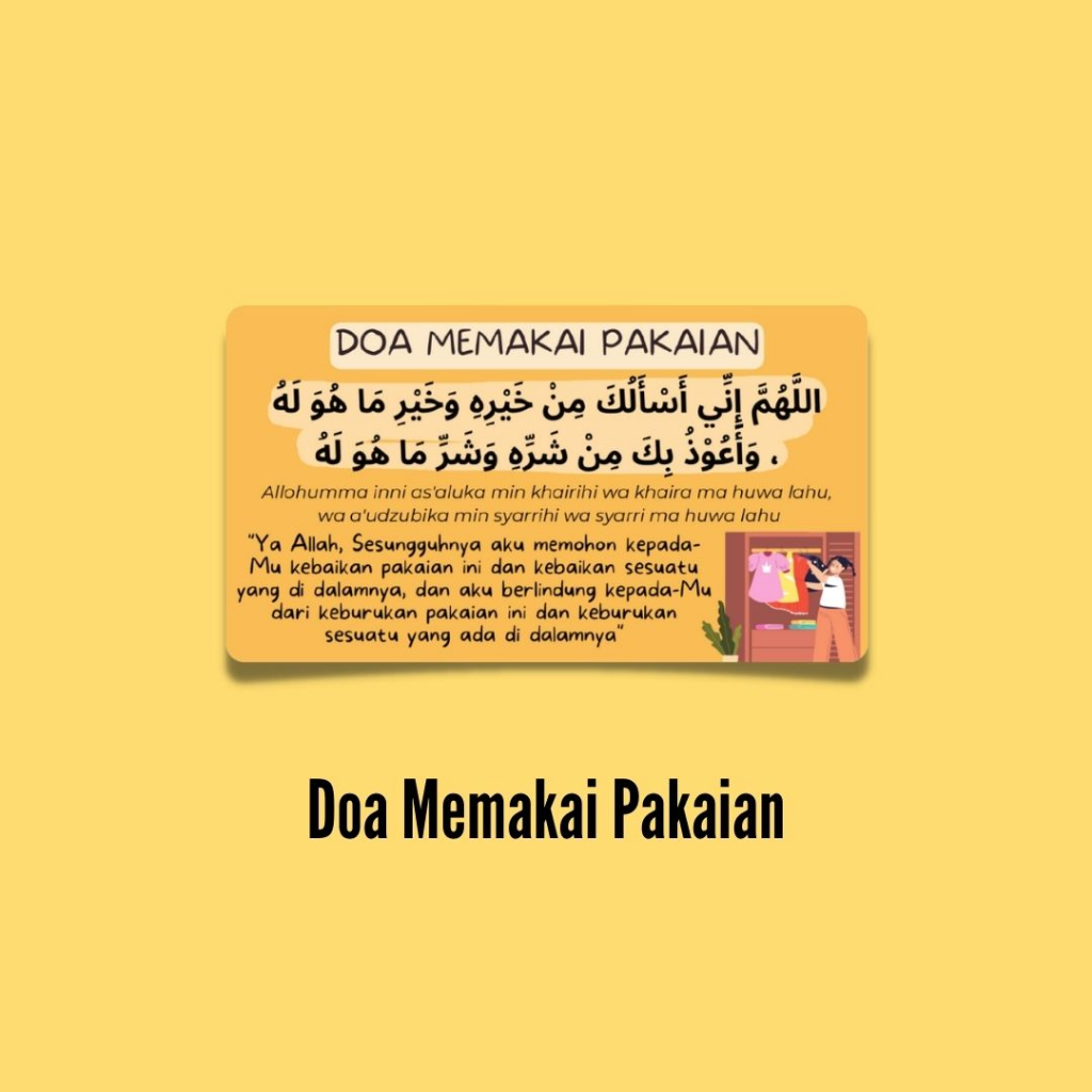 Colourful Sticker Doa Harian Pelbagai Warna Doa Makan/Doa Tidur ...