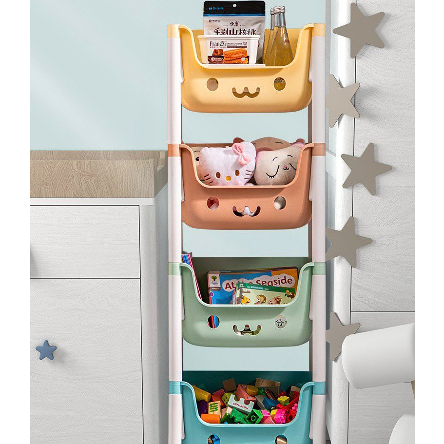 4 Layers Kids Toy Organizer Trolley Kid Toys Storage Rack Basket Easy ...