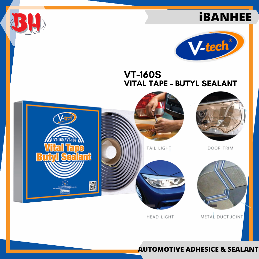 [iBANHEE] V-TECH VT-160S VITAL TAPE BUTYL-SEALANT (SQUARE) (9.5MM x 9.5MM x 4.57M) | Shopee Malaysia