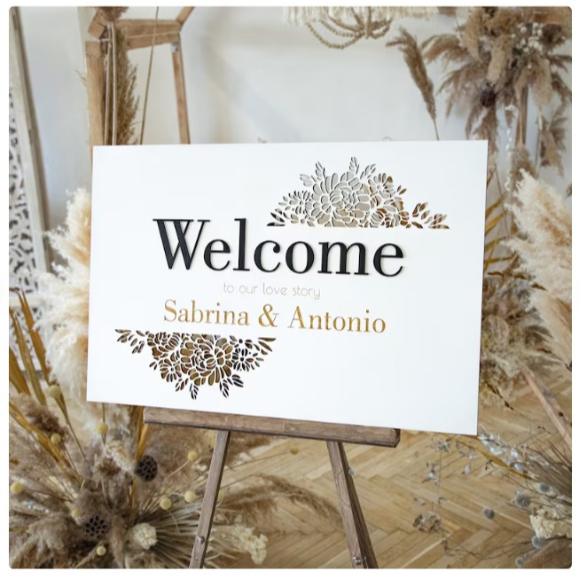 Rustic Decor, Wedding Welcome Board, Color Customized GuestBook ...