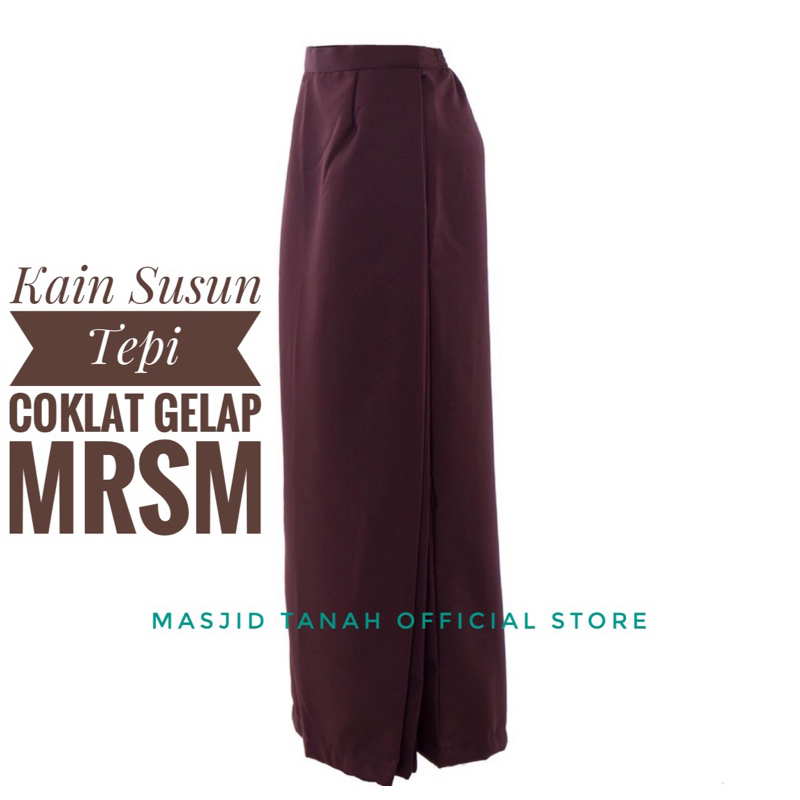 Kain Susun Tepi Coklat Gelap MRSM & Sekolah Harian Premium Heavy ...