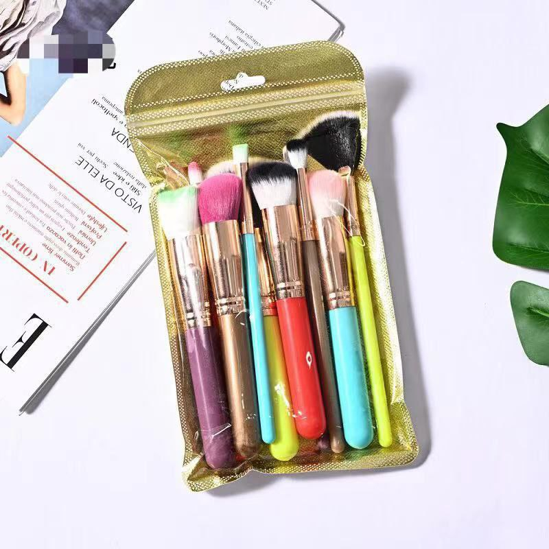 Coloring `10 full Set brush of makeup plastic handle fiber blush ...
