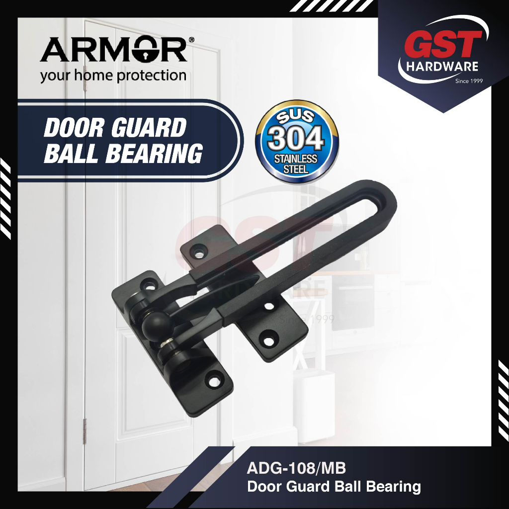 Armor Matt Black Door Guard Ball Bearing ADG-108 Penahan Pintu Security ...