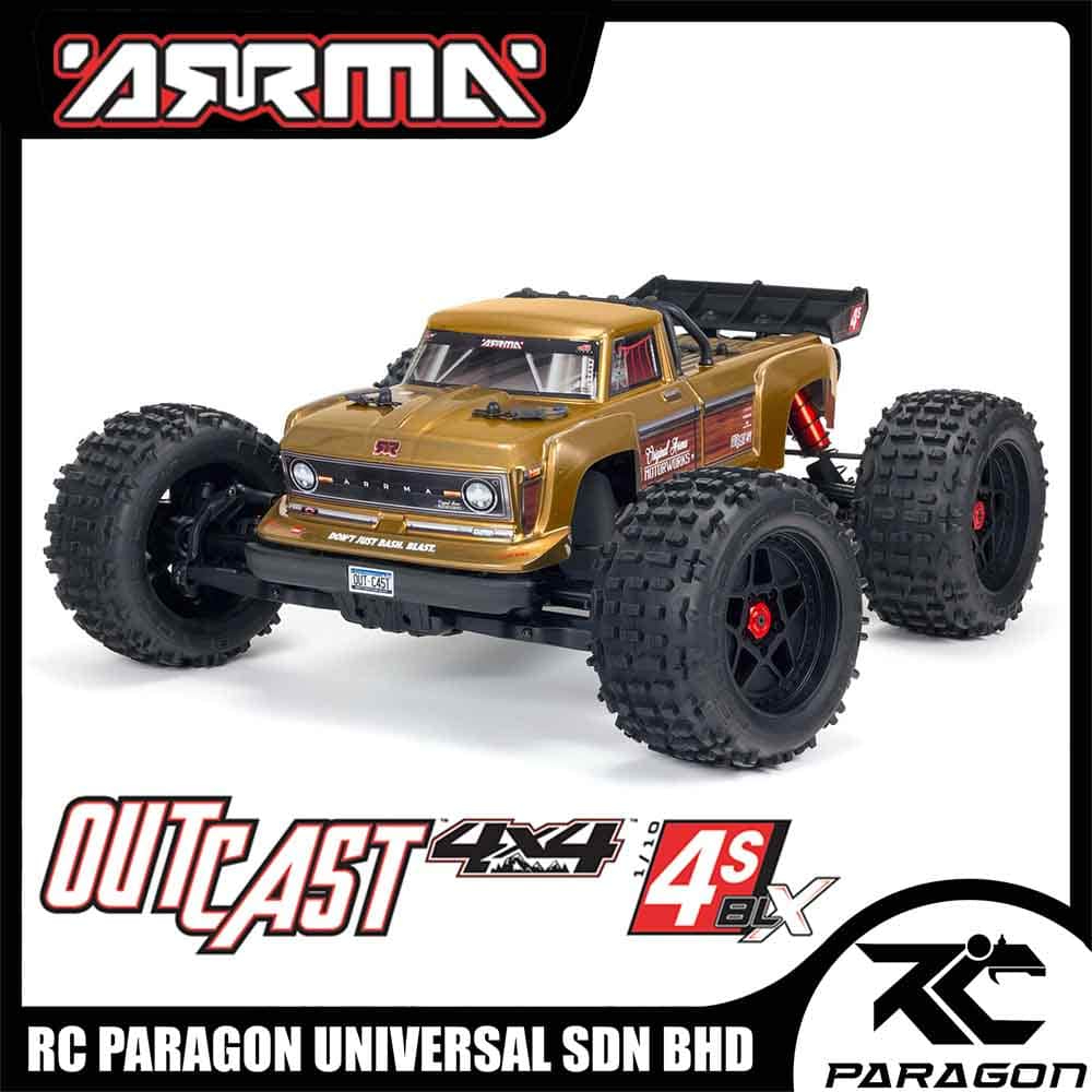 ARRMA 1/10 OUTCAST 4X4 4S V2 BLX STUNT TRUCK RTR, BRONZE | Shopee Malaysia
