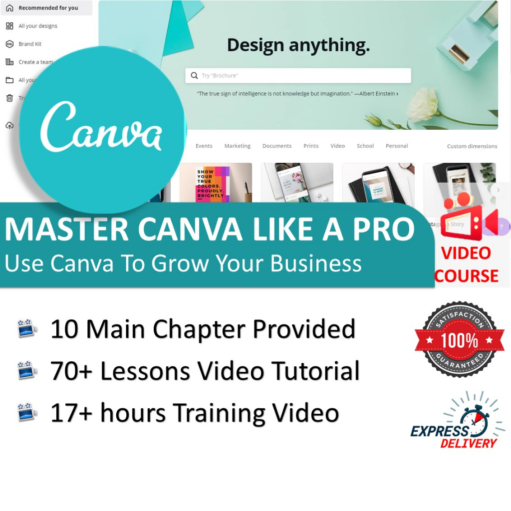 [Video Course] Master Canva Like A Pro - Use Canva To Grow Your Business Training Course [53 ...