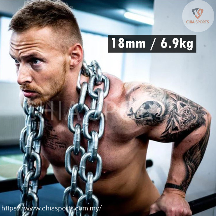 Weight Lifting Chain 100cm 18mm 6.9kg Olympic Barbell Weighted Chains ...