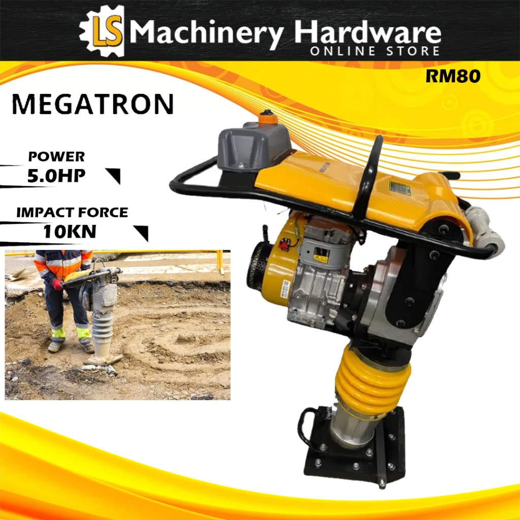 MEGATRON RM80 Tamping Rammer 10Kn Strong Impact Force Multipurpose Use ...