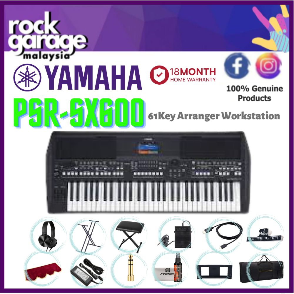 Yamaha PSR-SX600 61-Key Arranger Workstation With Keyboard Stand, Pedal ...