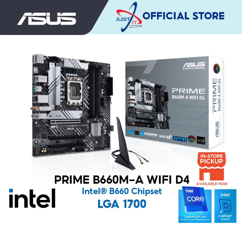 ASUS Prime B660M-A WiFi D4 LGA1700 Mainboard Combo Deal Intel I3-12100 ...