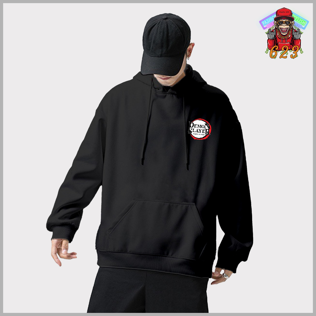 DEMON SLAYER Logo Hoodie Viral Unisex Kpop Jacket Long Sleeve ...