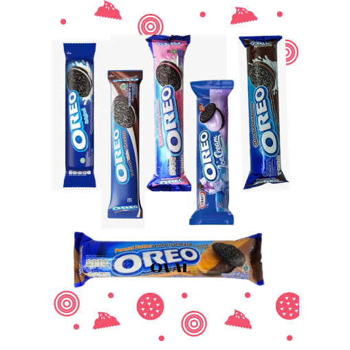 Oreo Sandwich Cookies 110.4g - Vanilla/Chocolate/Strawberry/Ice Cream/Dark & white / Peanut ...