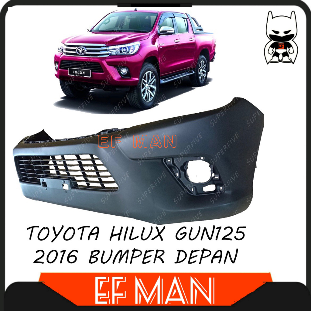 TOYOTA HILUX REVO GUN125 4 DOOR 2016-2017 FRONT BUMPER DEPAN PLASTIC ...
