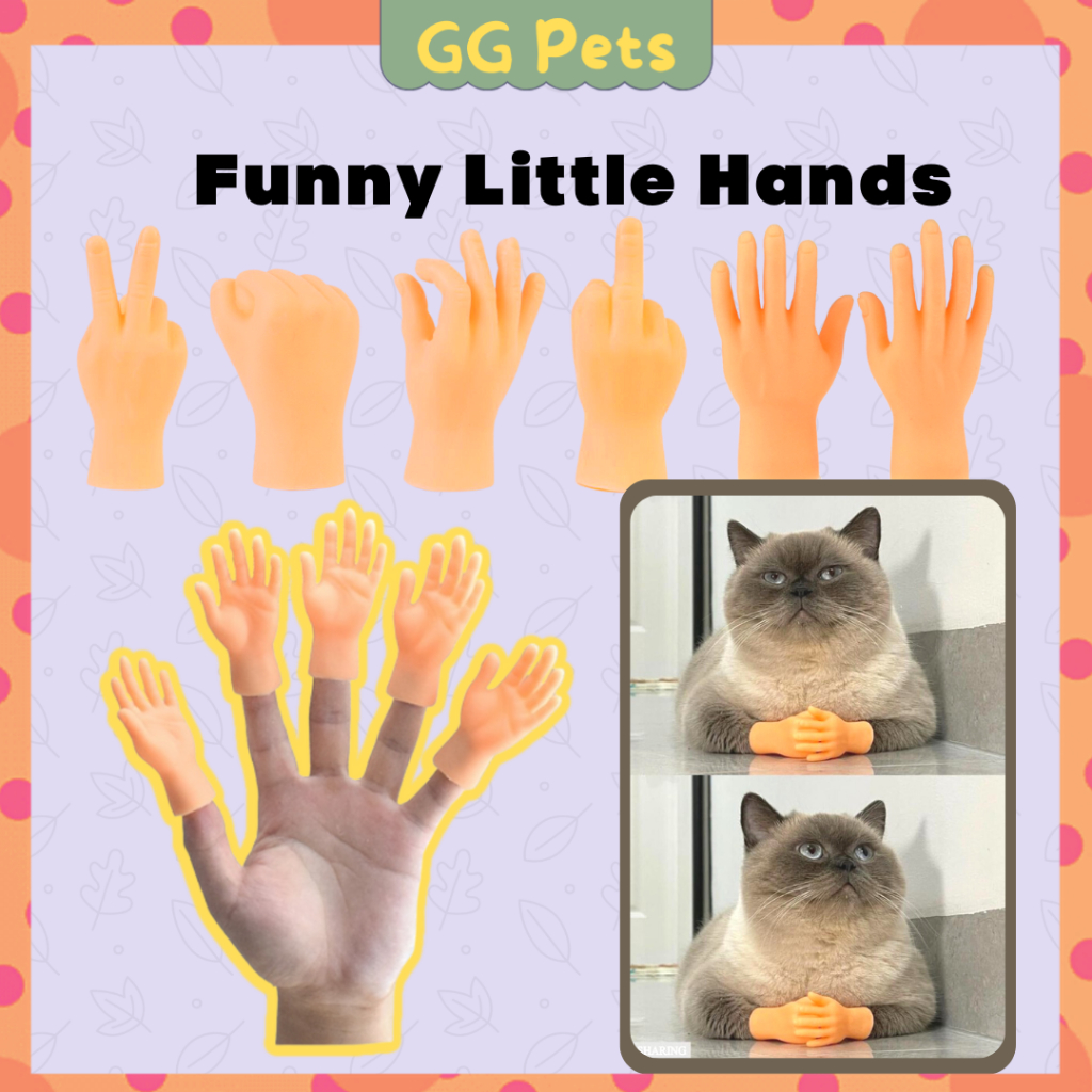 Tiny Hand Joke Finger Puppet Small Finger Little Funny Hand Toy Cat ...