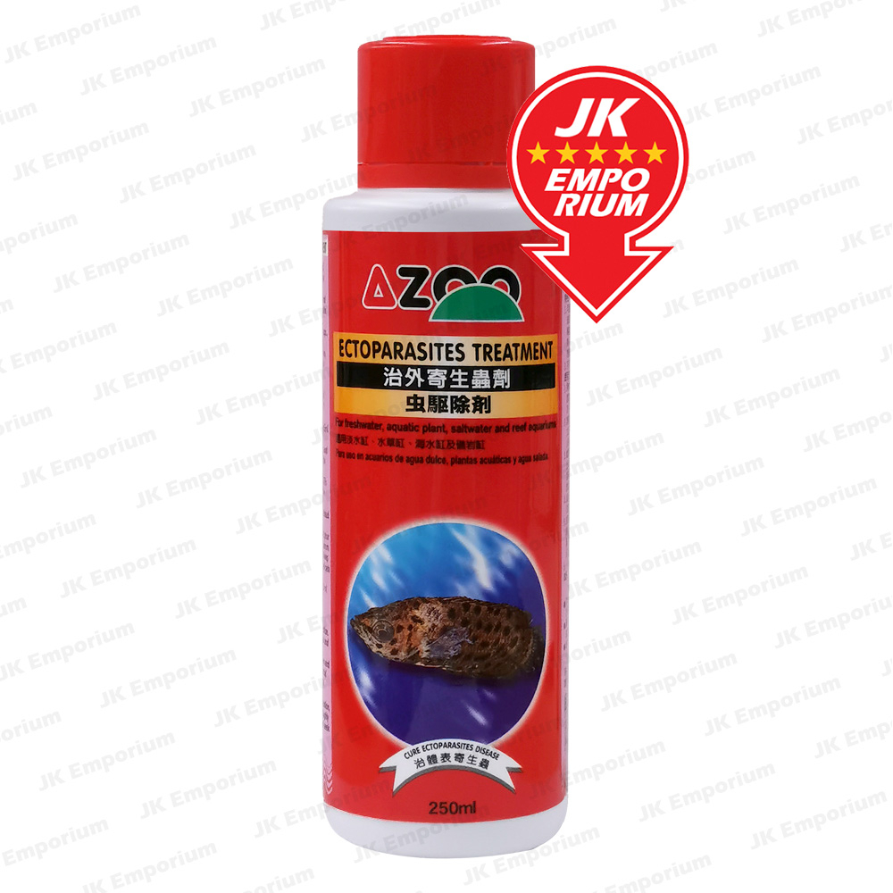 Azoo Ectoparasites Treatment 250ml Anti External Parasite Flukes Gill ...