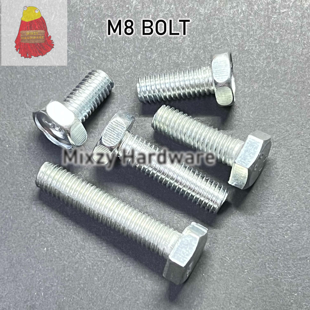 Bolt & Nut 14 (M8-1.25) GI Steel (Nat 14) | Shopee Malaysia