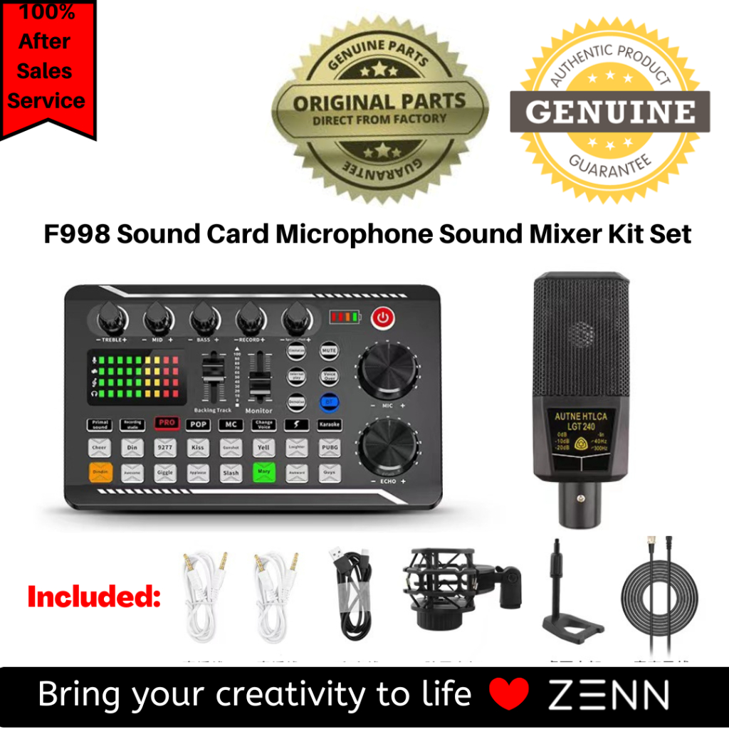 ZENN F998 Sound Card Microphone Sound Mixer Sound Card Audio Mixing ...