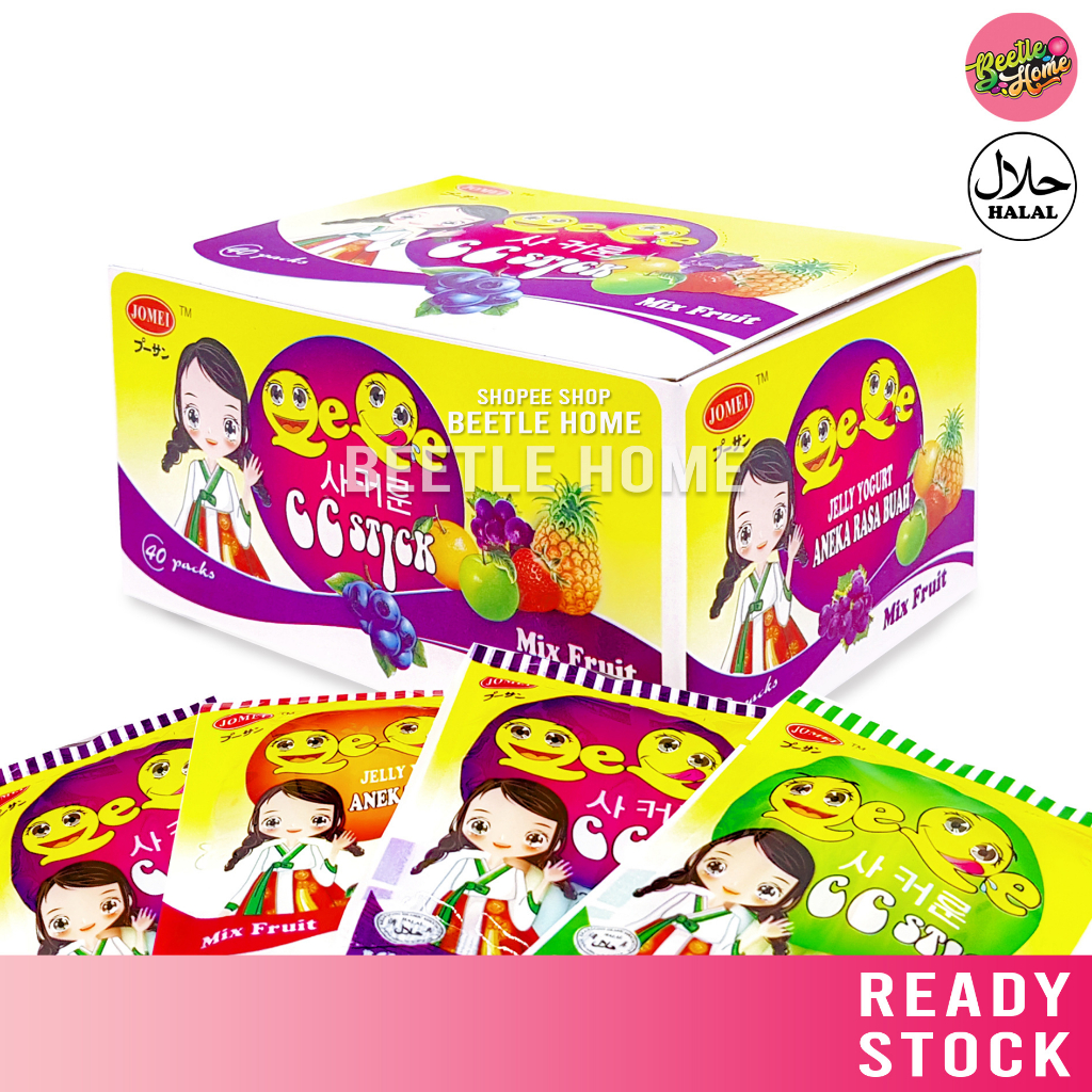 【Borong】QEQE CC Stick Mix Fruit Flavour Candy Powder 40 Packs Snack Gula-gula Party Gift ...