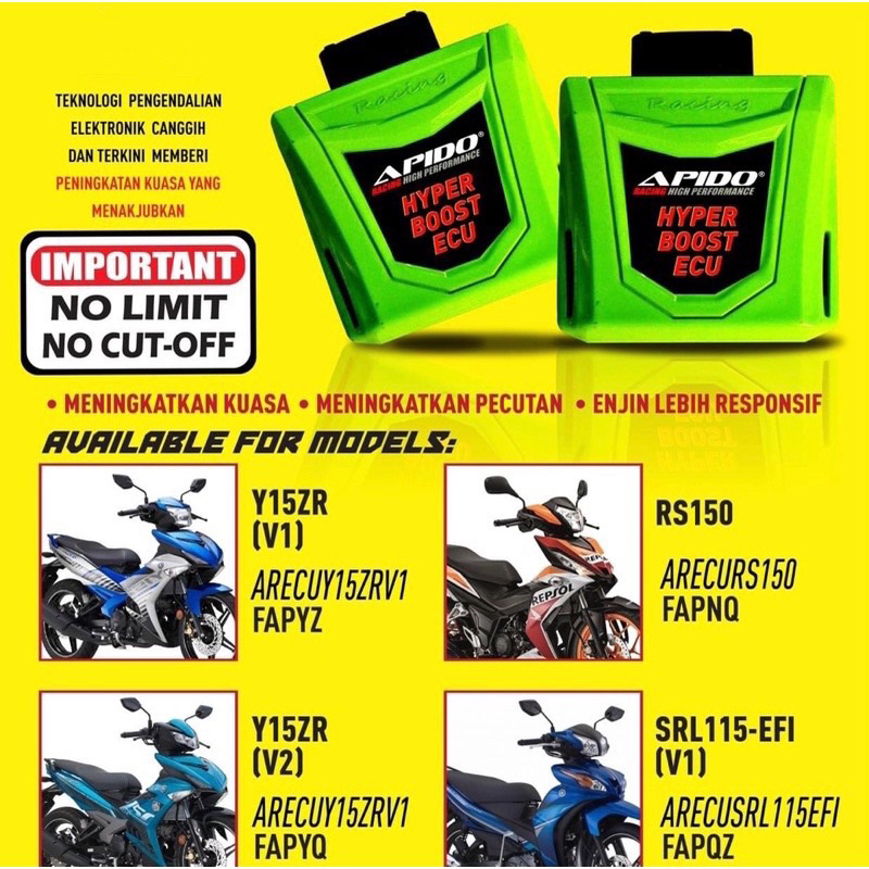 SUPRIMO APIDO HYPER BOOST ECU CDI Y15 Y16 ZR Y15ZR V1 V2 NMAX LAGENDA ...
