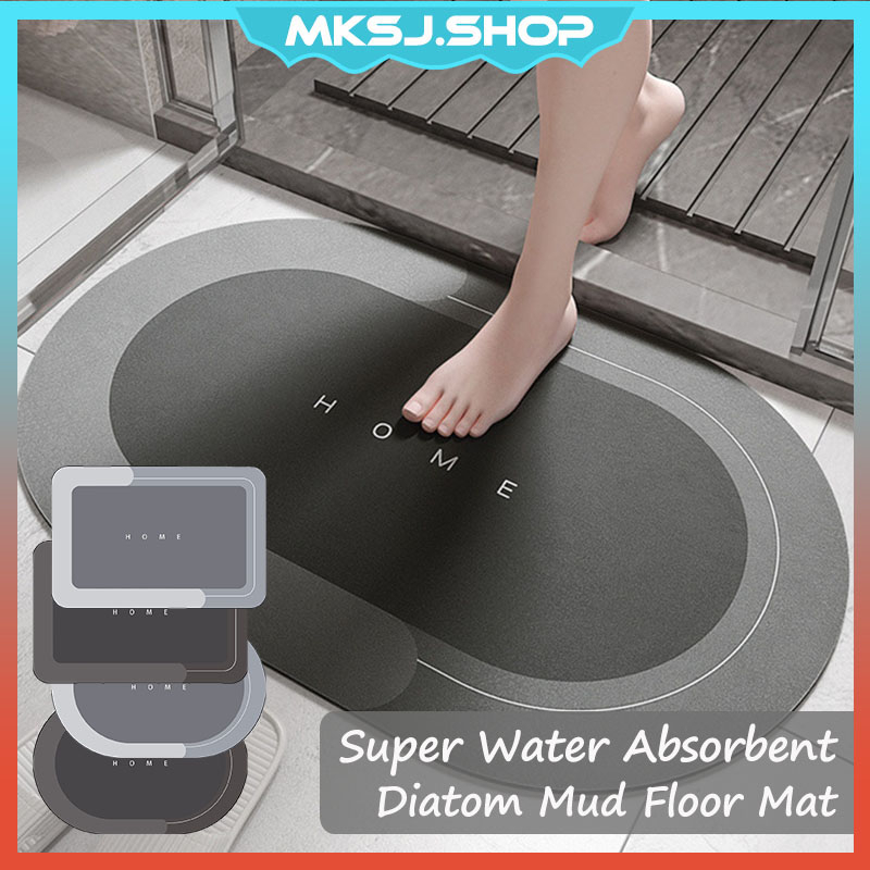 Super Absorbent Diatom Mud Pad Floor Mat Kitchen Toilet Bath Pad Non-Slip Bathroom Mat Carpet ...